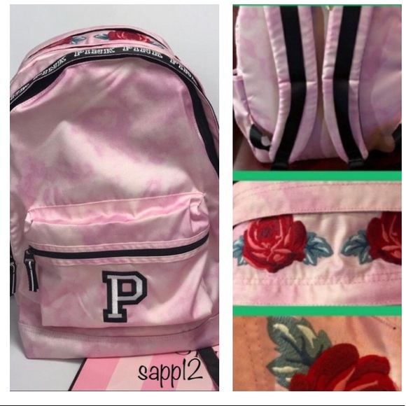 PINK Victoria's Secret | Bags | Rarepink Vspink Tie Dye Roses Backpack ...